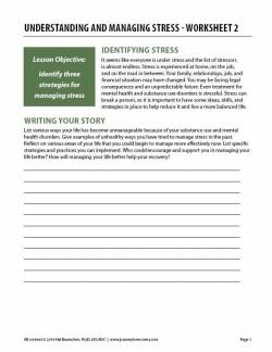 Understanding And Managing Stress - Worksheet 2 (COD) | Journey To Recovery